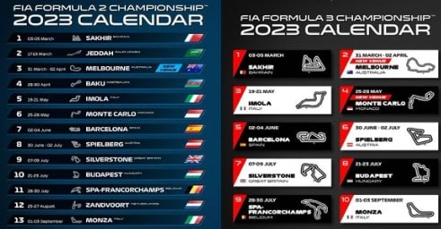 FIA anuncia calendário de corridas da Fórmula 2 e 3